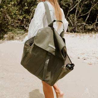Buy Large Green Mesh Beach Bag Backpack Online | Beach Hauler ...