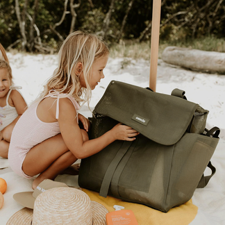 Buy Large Green Mesh Beach Bag Backpack Online | Beach Hauler ...